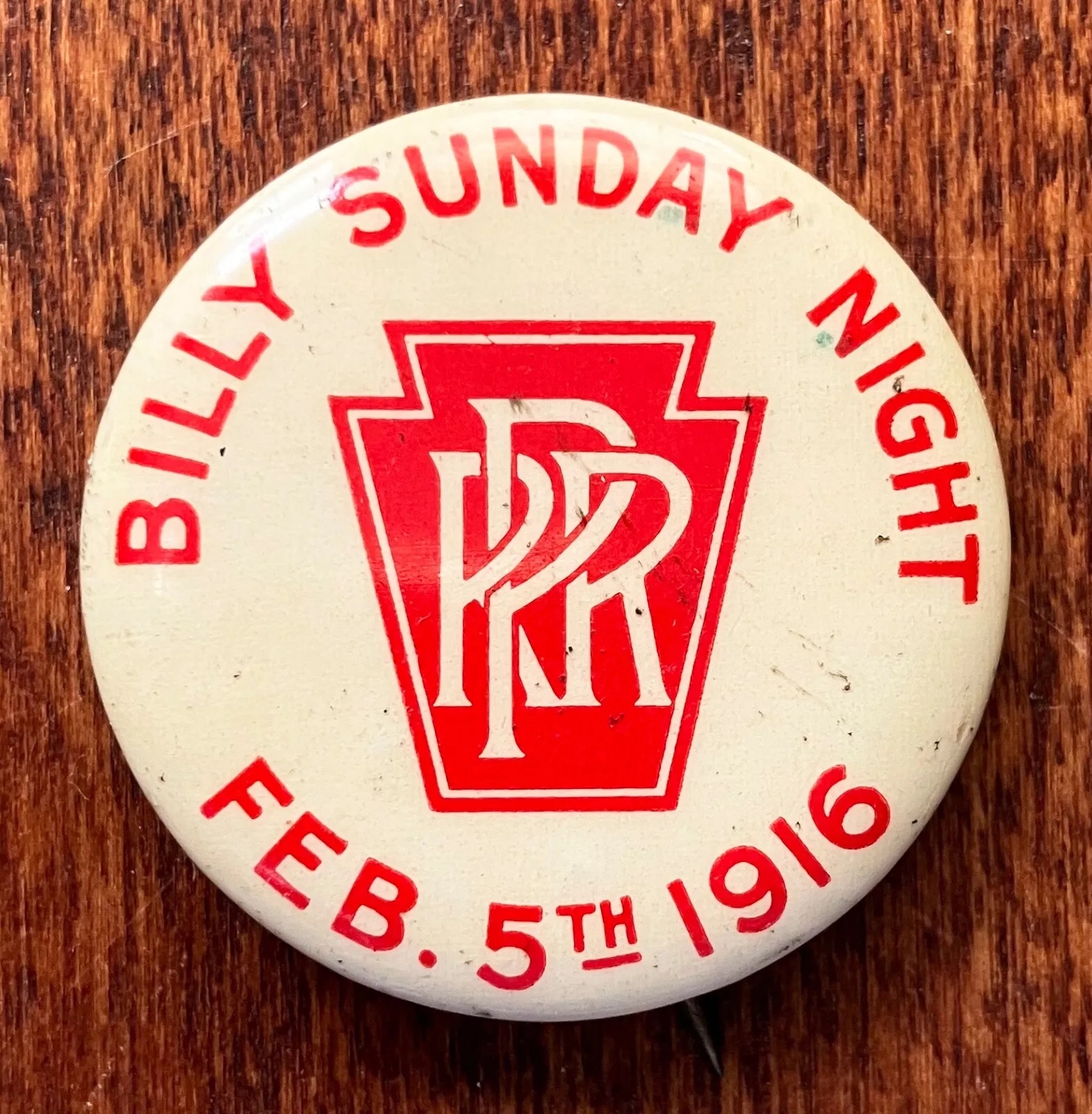 1916 Campaign button – Evangelist Billy Sunday (1862-1935)