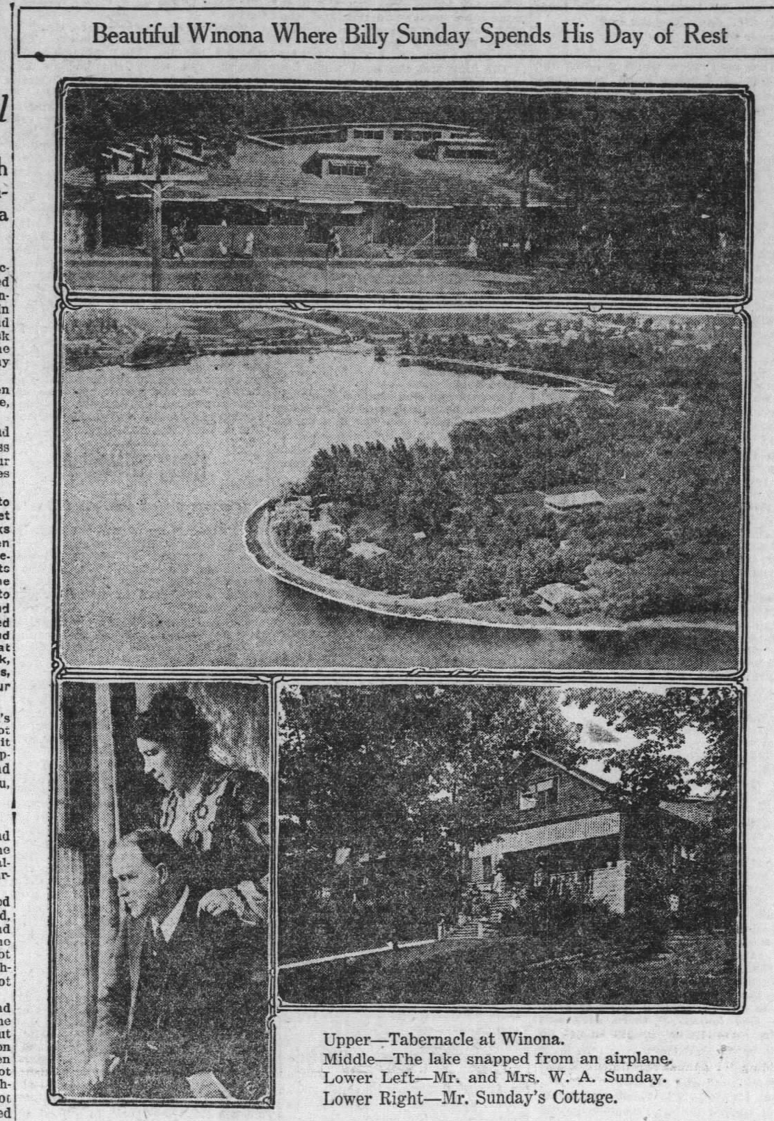Winona Lake in 1922. Billy and Ma Sunday’s repose. – Evangelist Billy ...